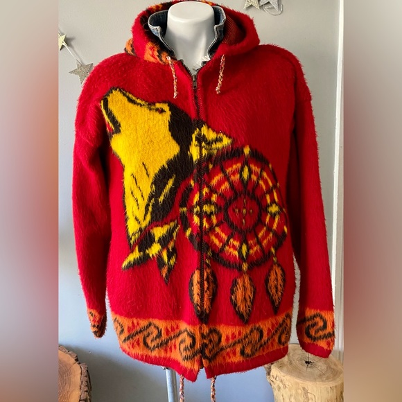 Jackets & Coats | Vintage Genesis Wolf Cardigan Jacket Large | Poshmark